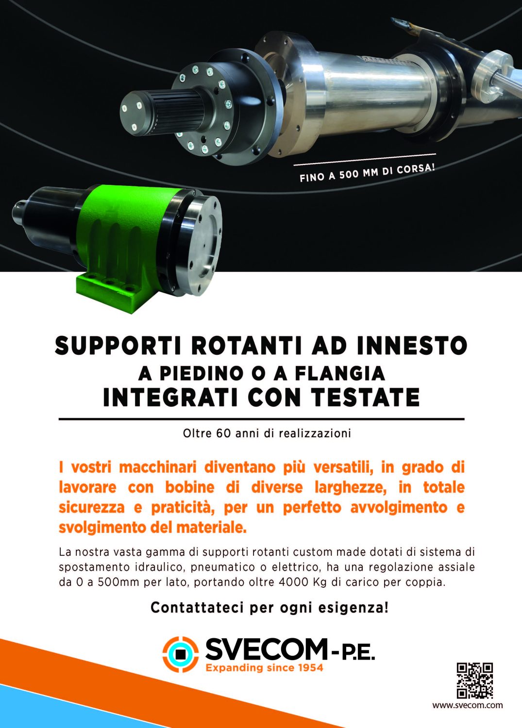 Supporti rotanti per svolgere e riavvolgere bobine | Svecom